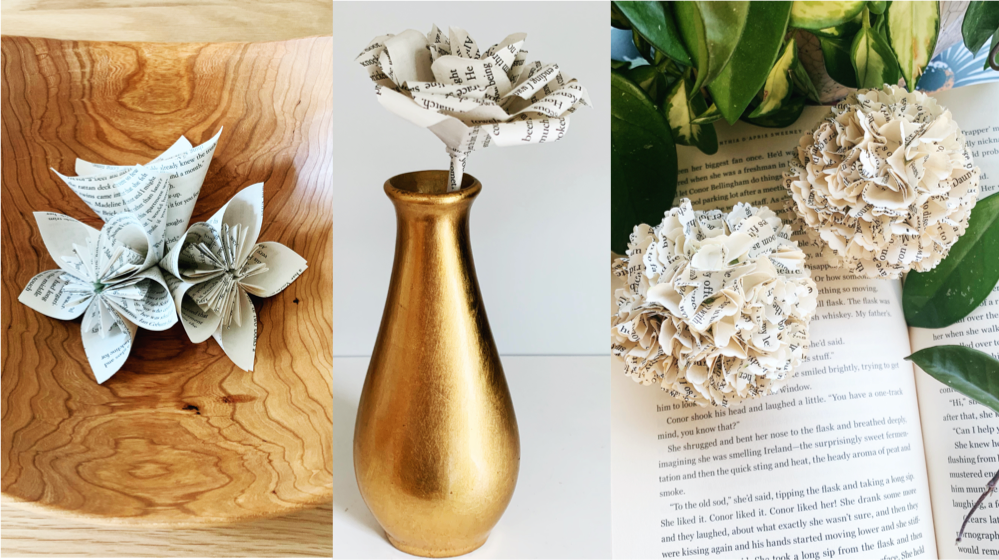 DIY BOOK CRAFTS: THREE BEST BOOK-PAGE FLOWERS